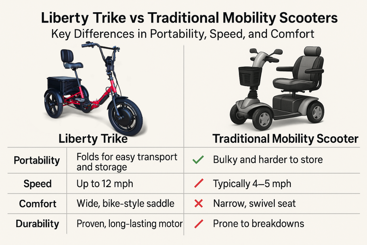 Liberty Trike vs Mobility Scooters: Portability, Speed & Comfort ...