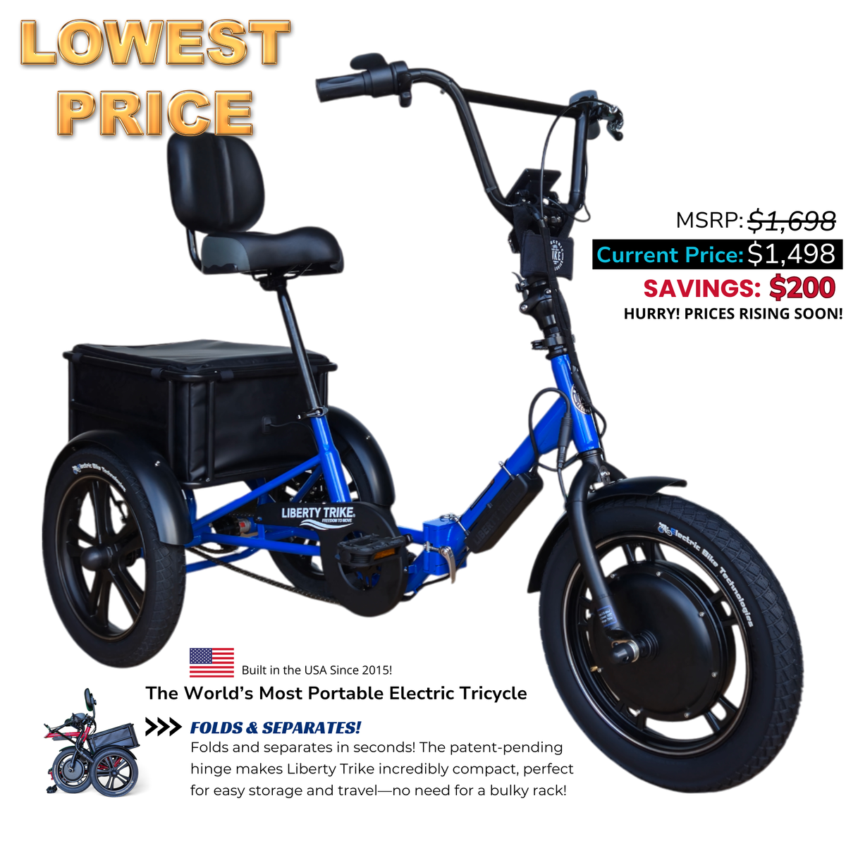 Liberty Electric Folding Tricycle | LibertyTrike.com