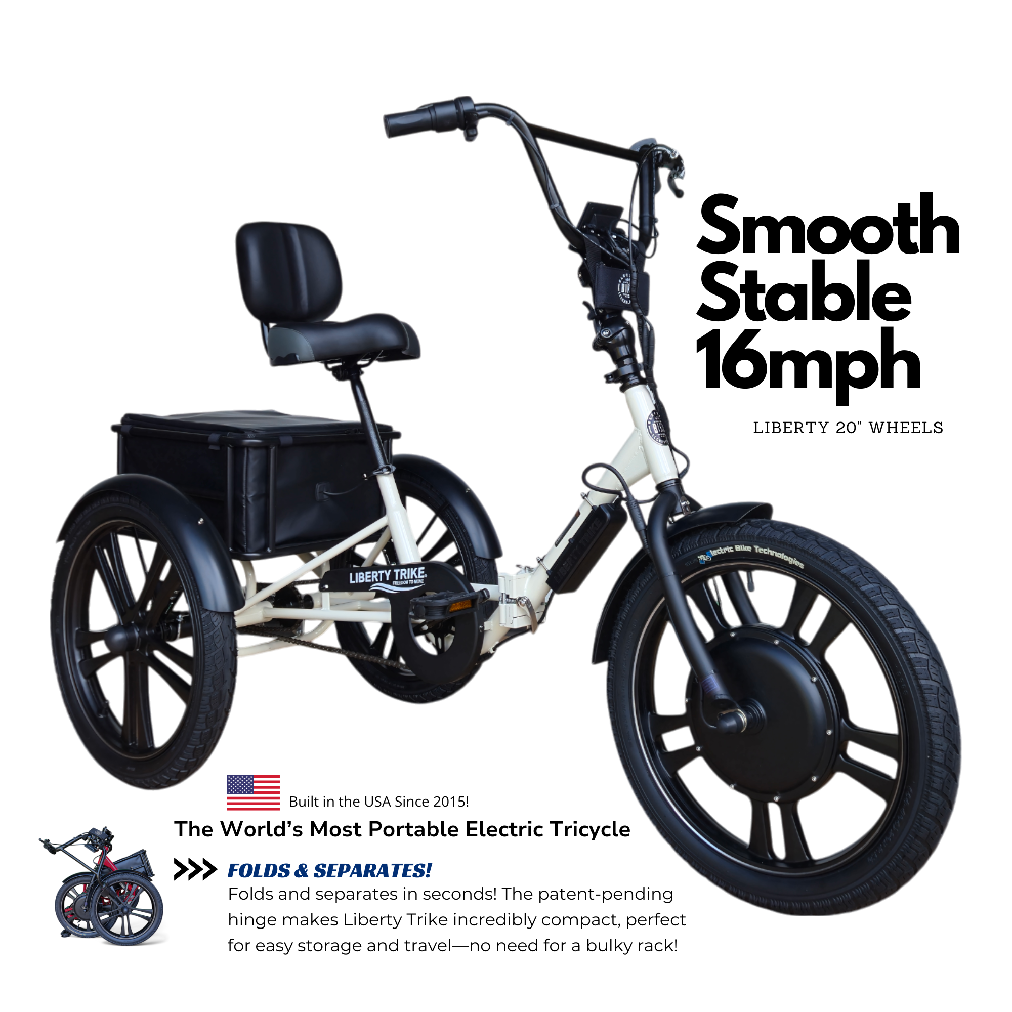 Electric Folding Mobility Tricycle – Liberty Trike 20" - LibertyTrike.com